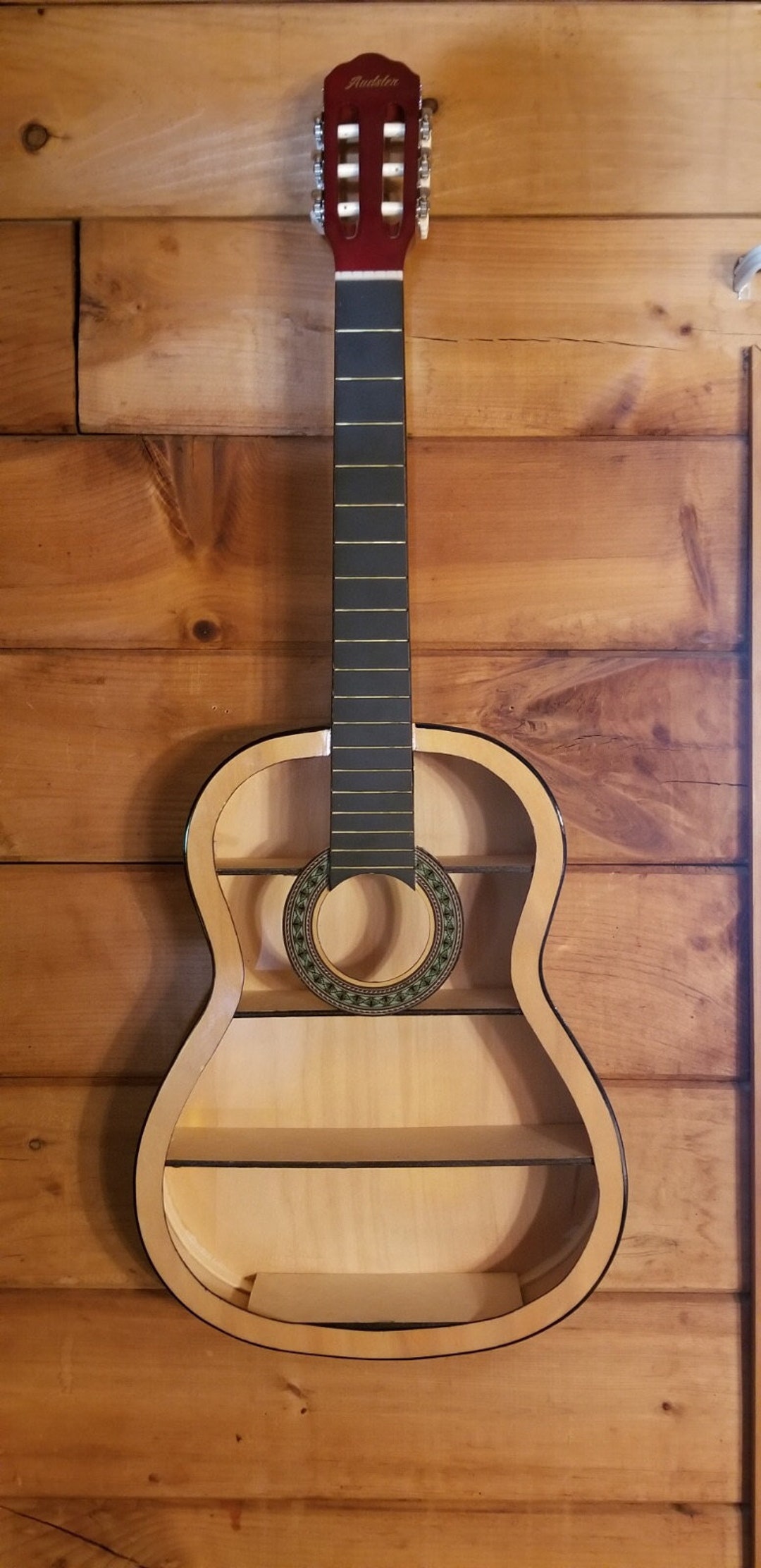 Real Acoustic Guitar Shelf Custom Made Authentic Customized Music Fan ...