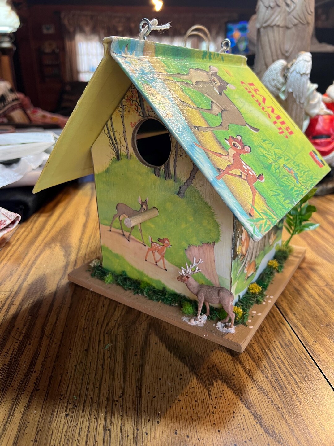 Handmade Bambi Indoor Wooden Birdhouse Walt Disney Gift OOAK Deer ...