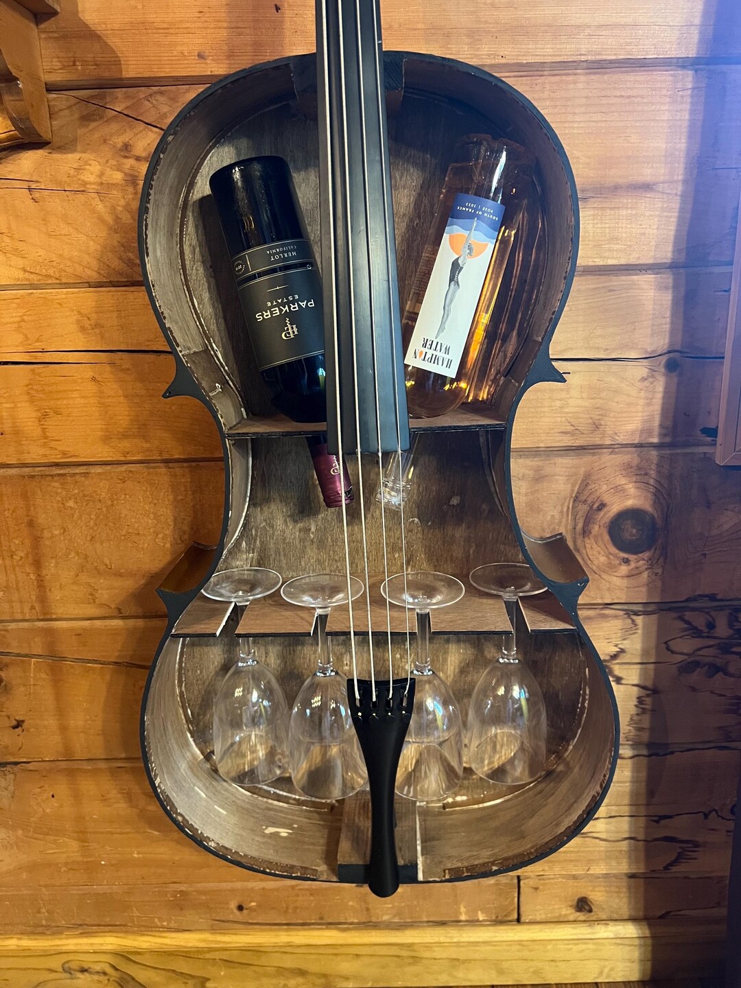 Cello Wine Rack Bottle Glasses Holder Wall Shelf Custom READY TO SHIP ...