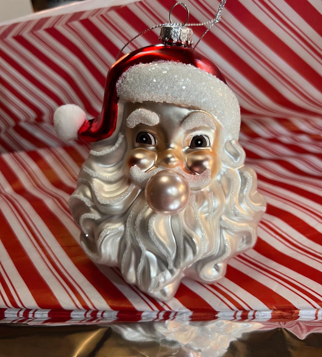 Santa Claus Blowing Bubble Glass Ornament Retro Classic Christmas - Etsy