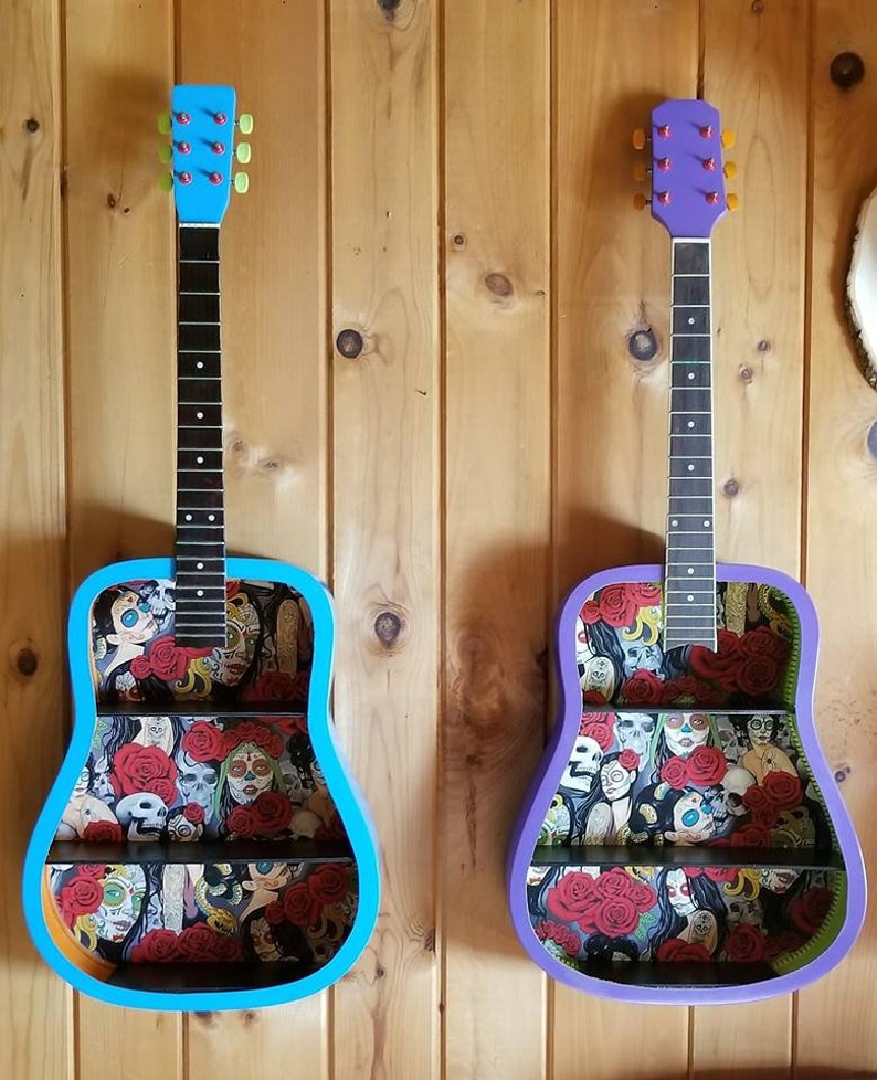 Acoustic Guitar Shelf Custom Made Music Fan Gift Real Instrument USA ...