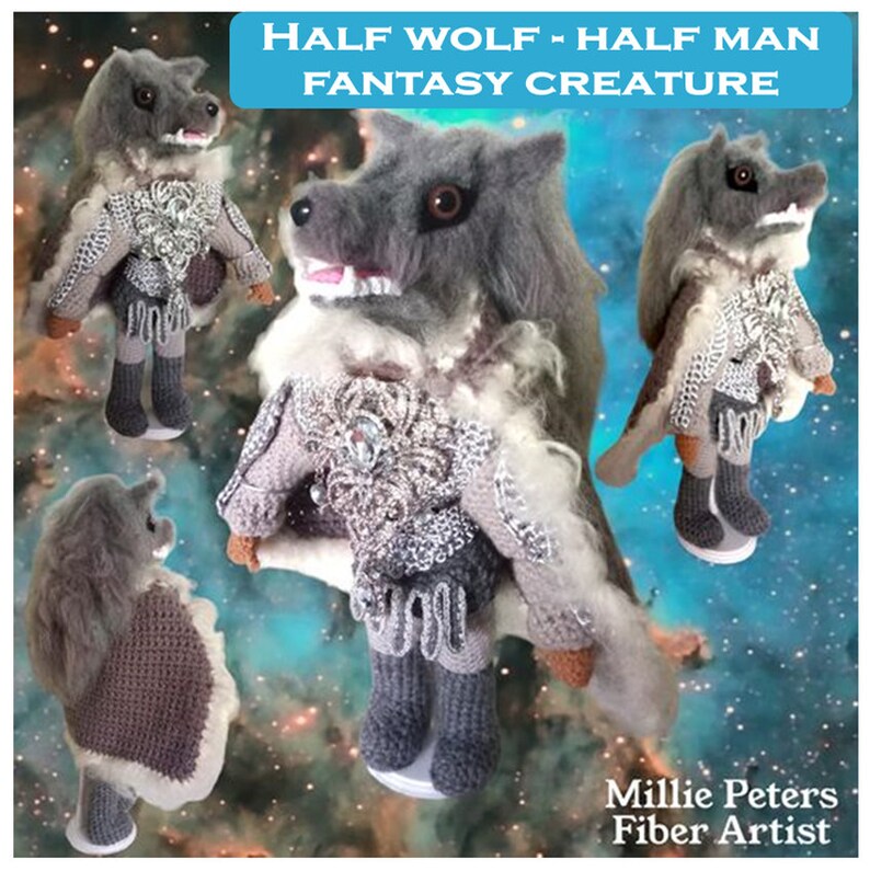 Half Wolf-half Man Boss Doll Toy Crochet Handmade Blaidd-beast - Etsy