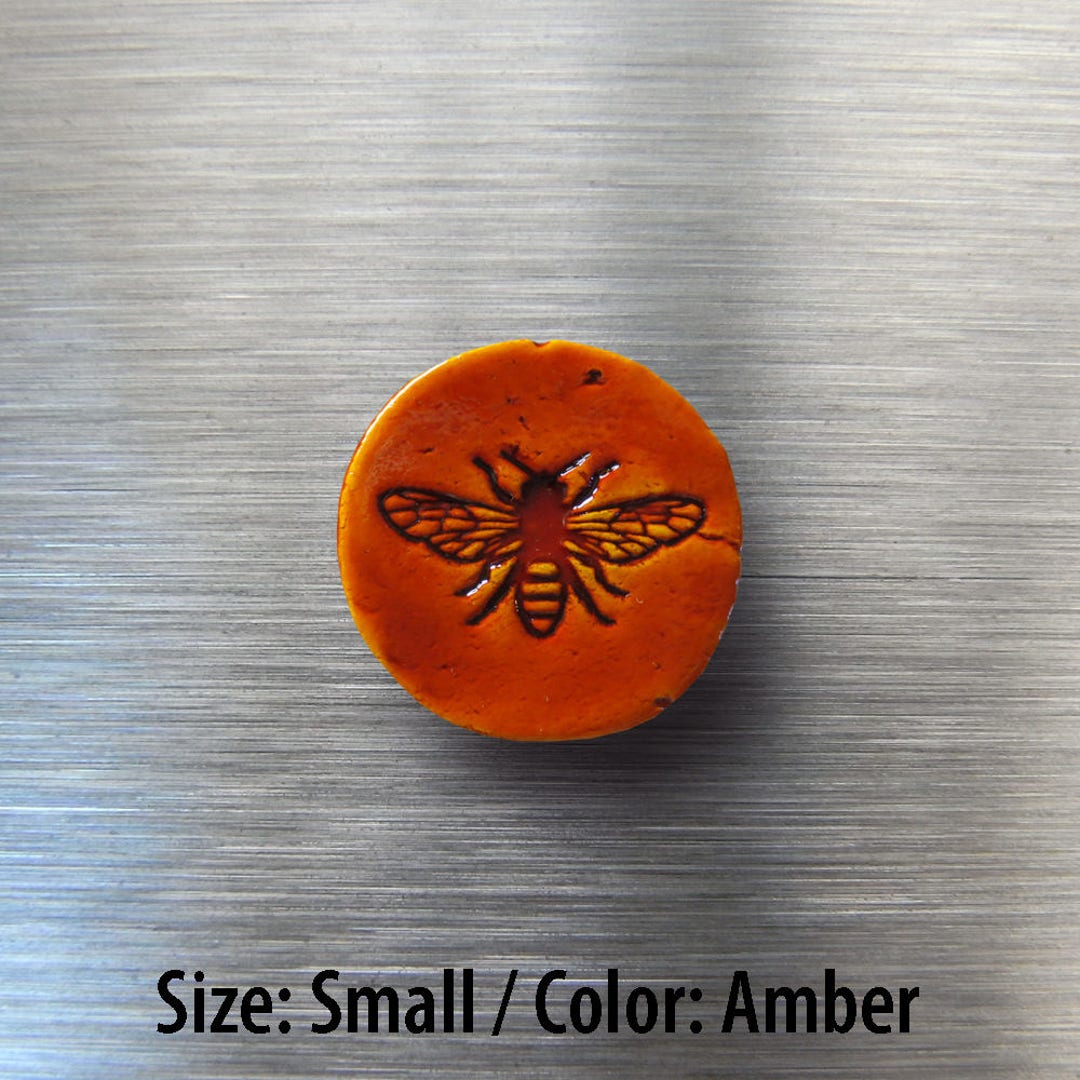 Bee Magnet: Hand Stamped Clay Magnet - Etsy