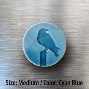 Raven Magnet: Hand Stamped Clay Magnet - Etsy