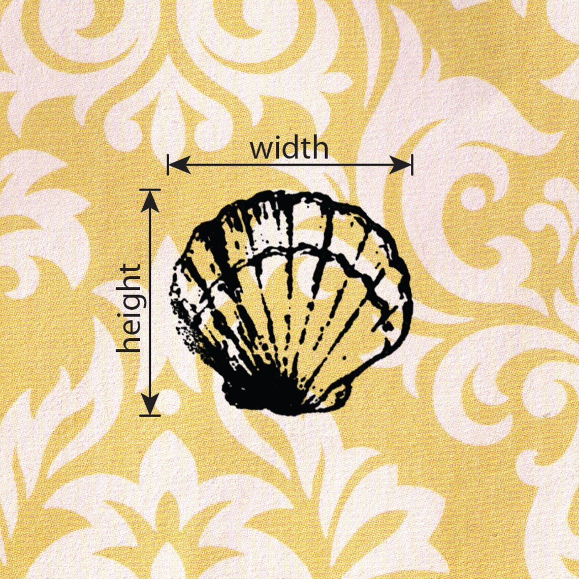 Shell Stamp: Scallop Sea Shell Wood Mounted Rubber Stamp - Etsy