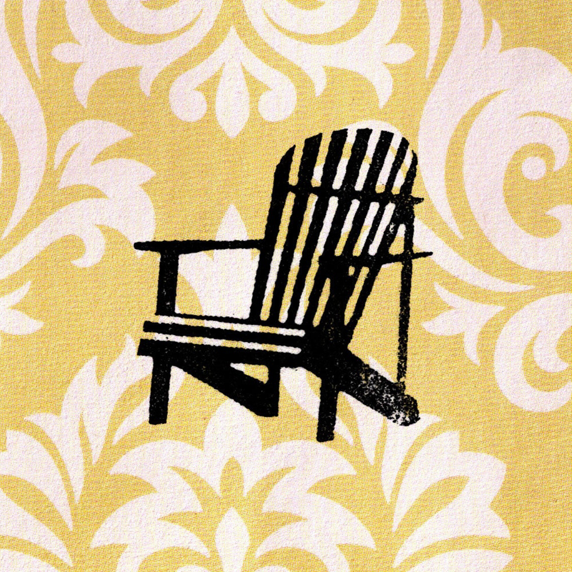Adirondack Chair Stamp: Wood Mounted Rubber Stamp - Etsy