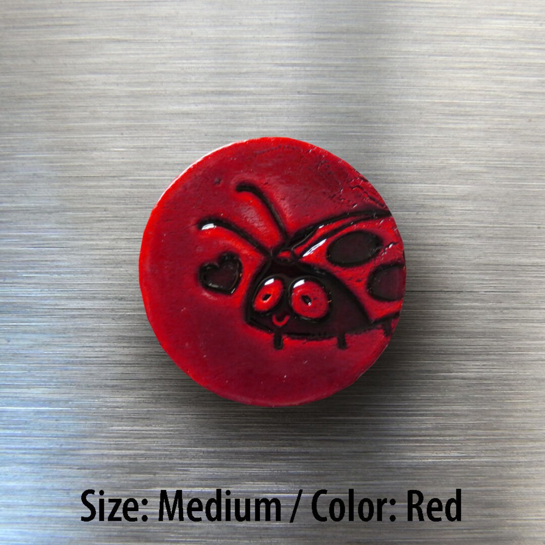 Ladybug Magnet: Hand Stamped Clay Magnet - Etsy