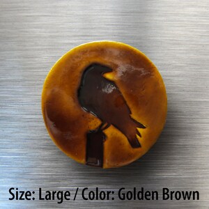 Raven Magnet: Hand Stamped Clay Magnet - Etsy
