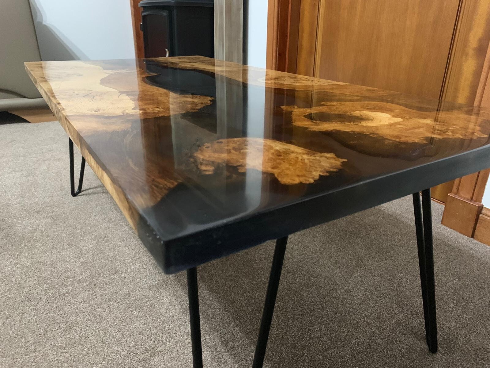 Oak River Table Coffee Table With Hairpin Legs Made to | Etsy