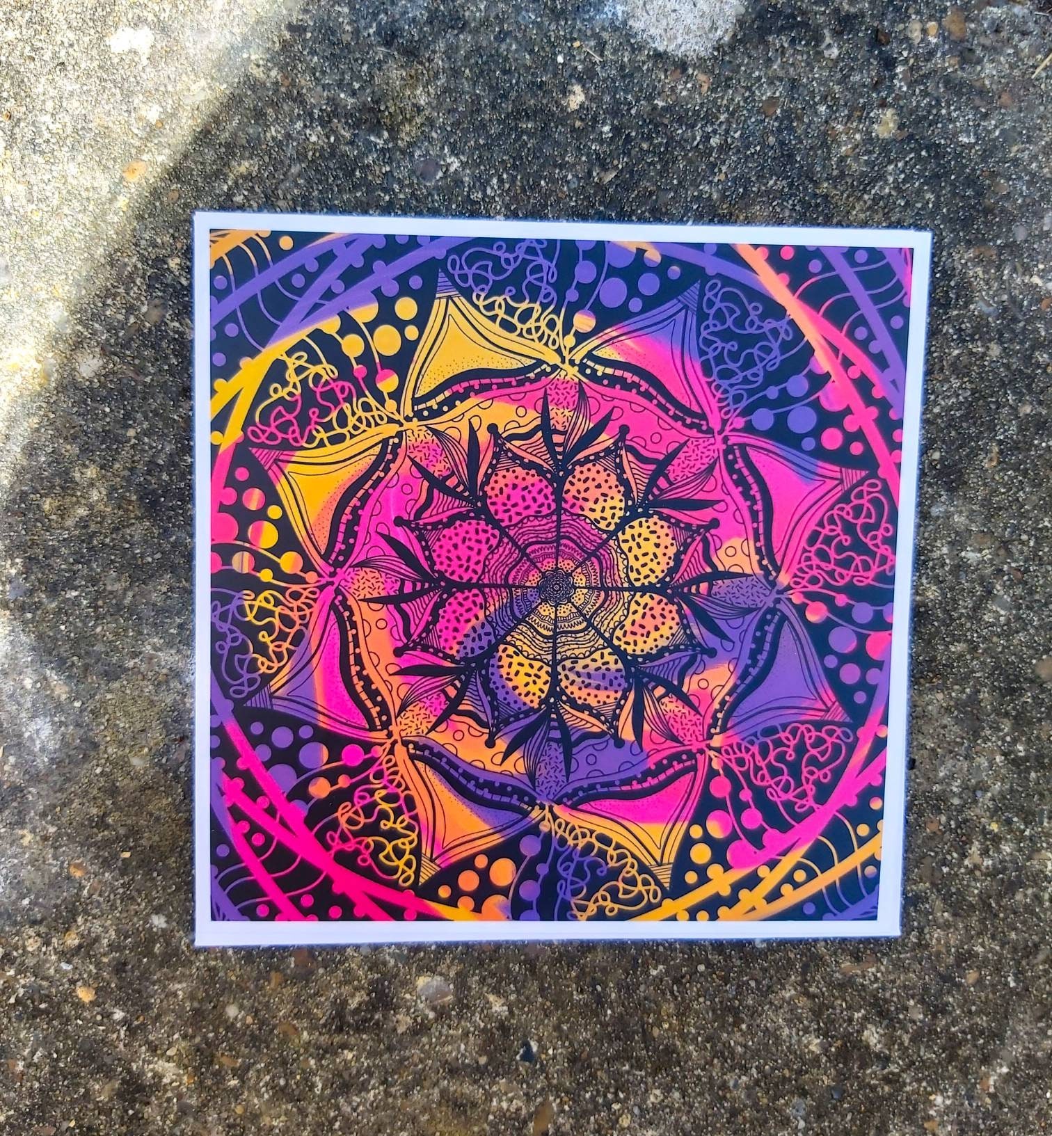 Colourful Mandala Card | Etsy