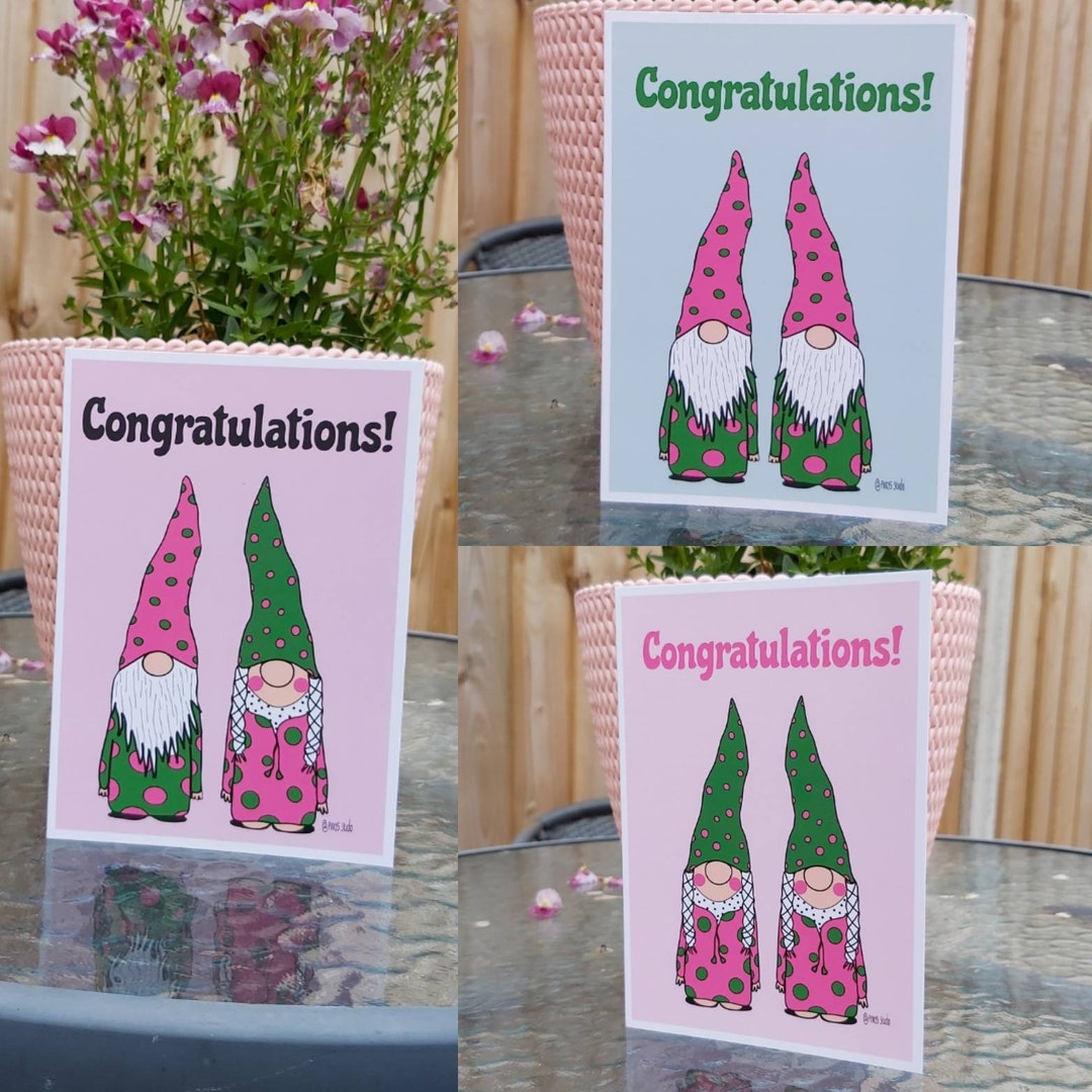 Gnome/gonk/tomte Congratulations Engagement/wedding Card - Etsy