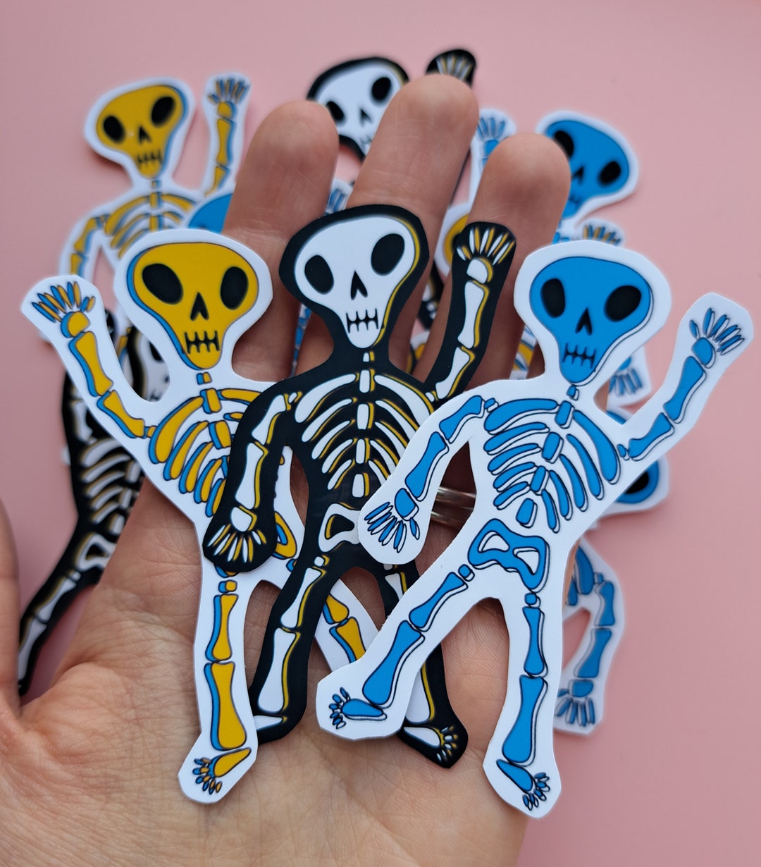 Skeleton Stickers X3 - Etsy