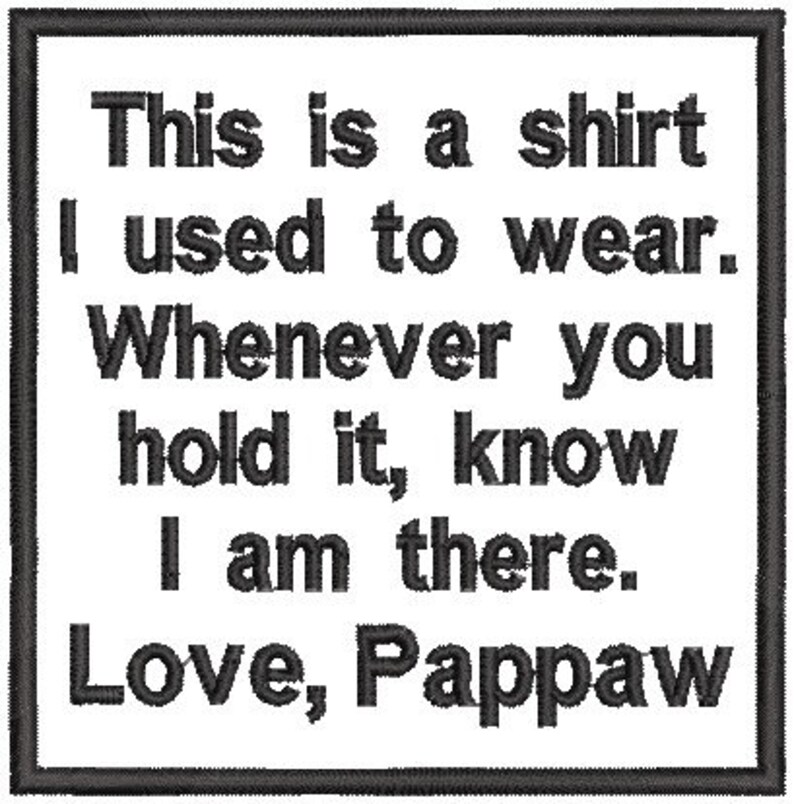 Memory Patch, This is a Shirt, Embroidered, Personalized, Sew-on, Name ...