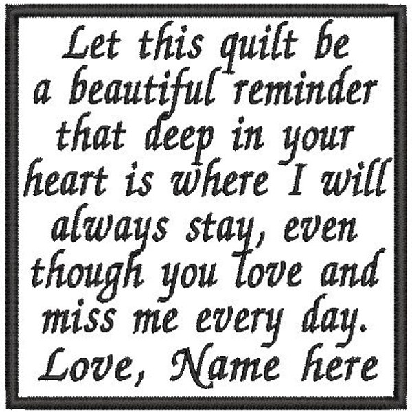 Memory Quilt Label - Etsy