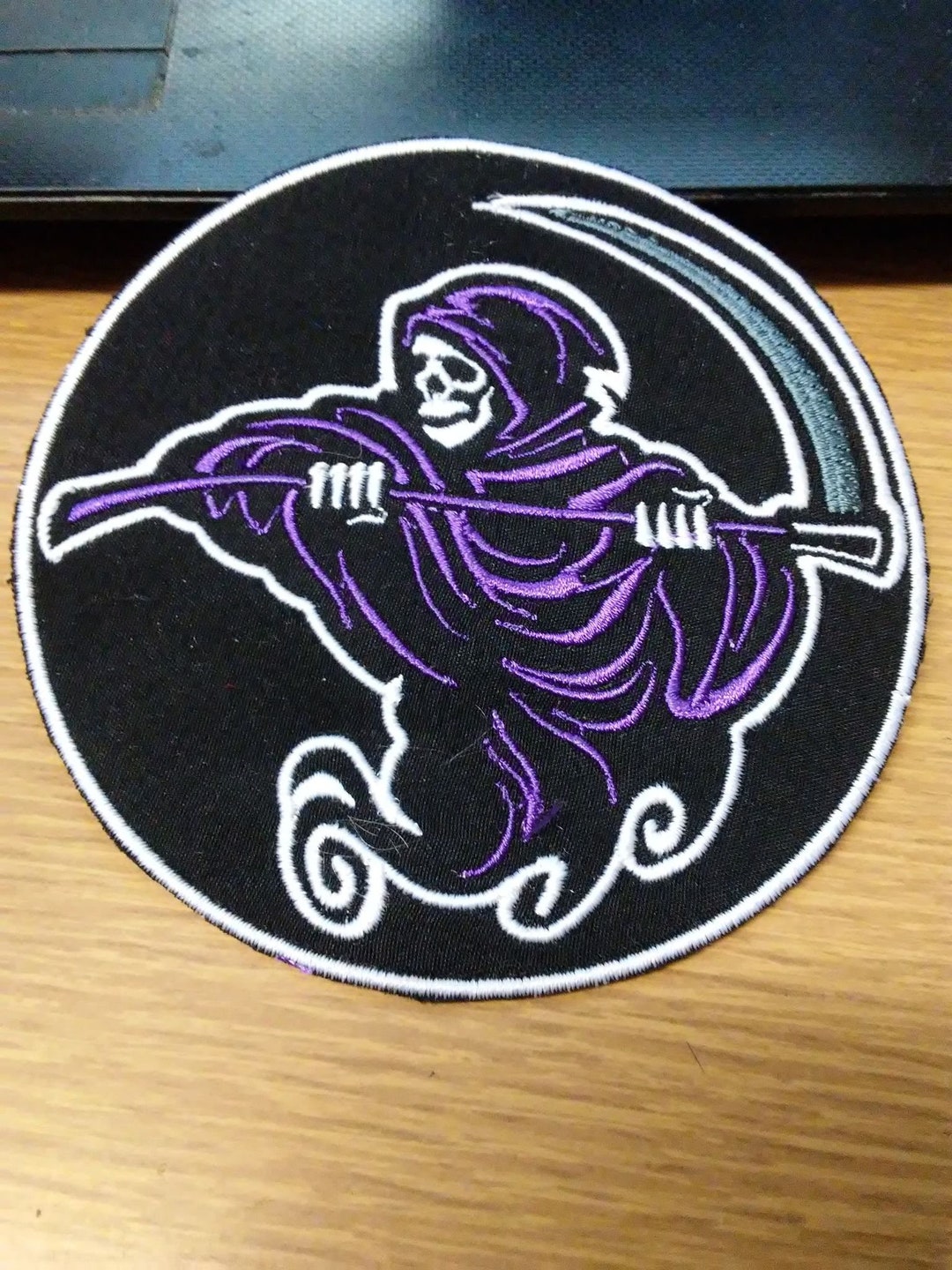Grim Reaper Patch, Embroidered, Sew-on, Embroidered, Death, Biker Patch ...