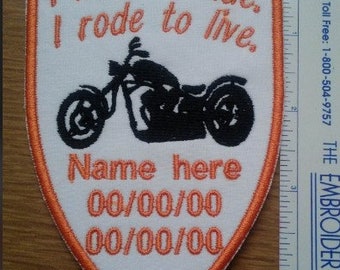 Embroider Memorial Biker Custom Patch - Etsy