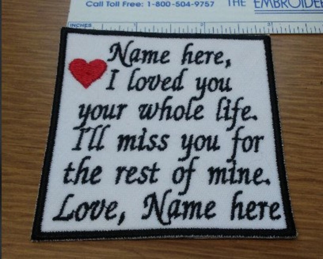 Memory Memorial Patch Personalized Embroidered Square - Etsy
