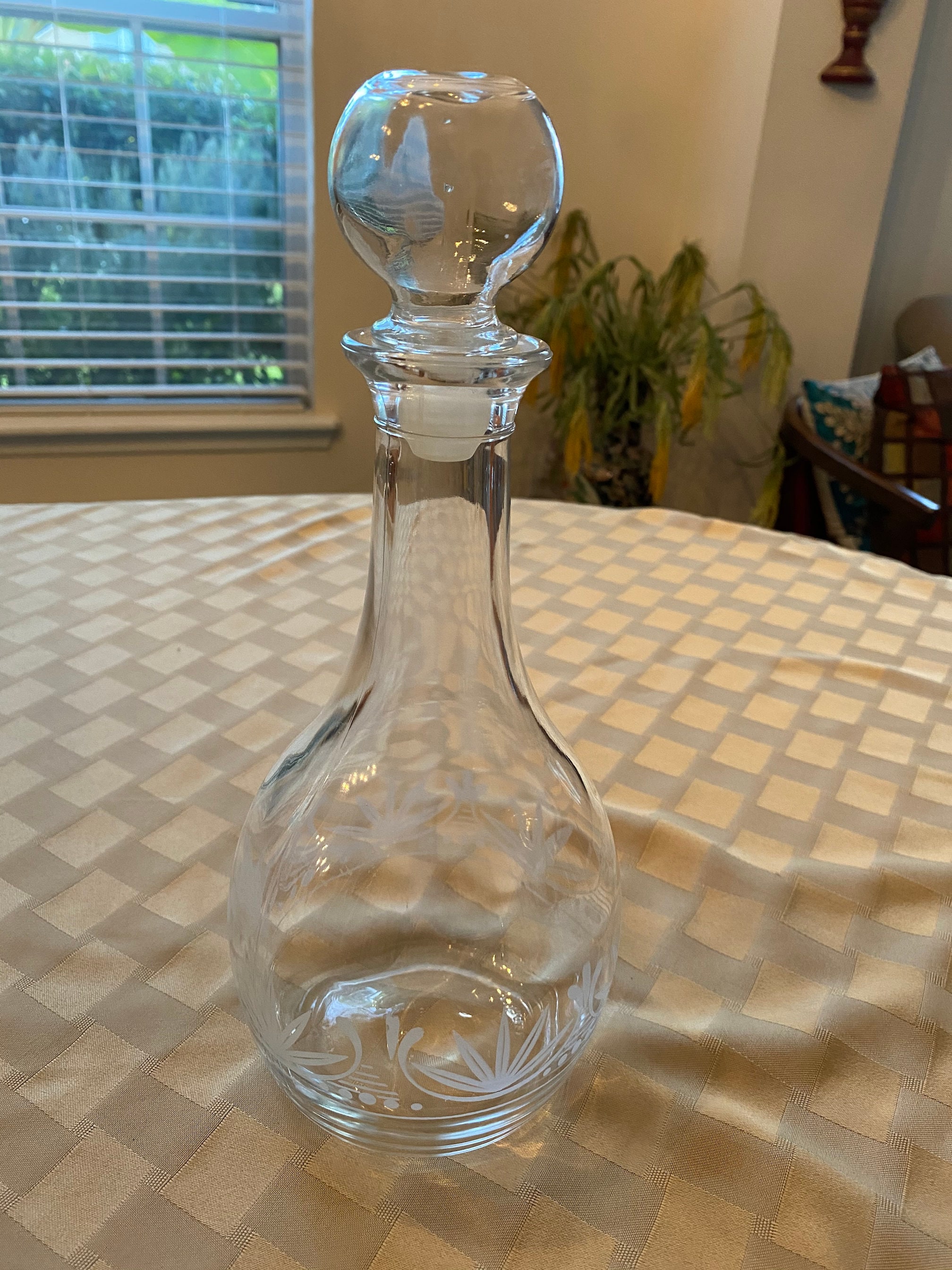 Vintage Fidenza Italy Crystal Decanter With Lid Frosted - Etsy