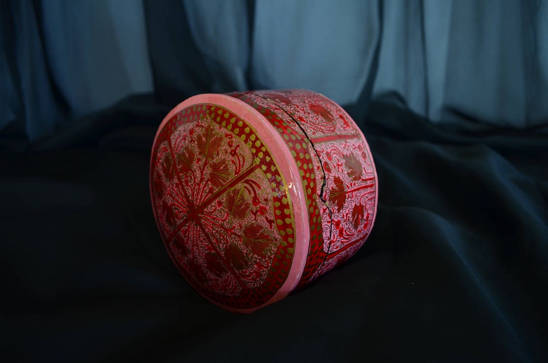 Vintage Red/pink Trinket Box - Etsy