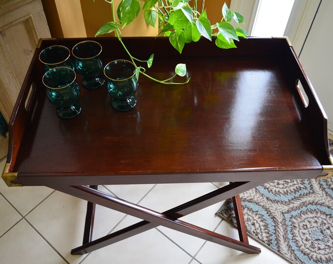 Antique Butlers Tray Table, English Butler Tray, Drink Table, Bottle ...