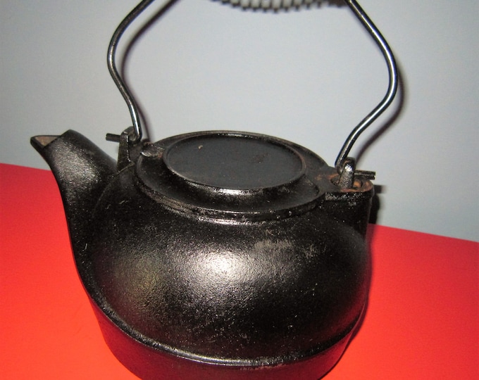 Vintage Cast Iron Tea Kettle, Bird Beak Tea Kettle, Coil Handle Kettle ...