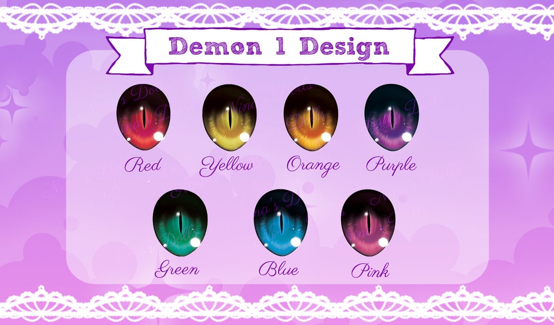 Acrylic Resin Anime Eyes Dollfie Dream 8-10-12-14-16-20-22-24 Mm Demon ...