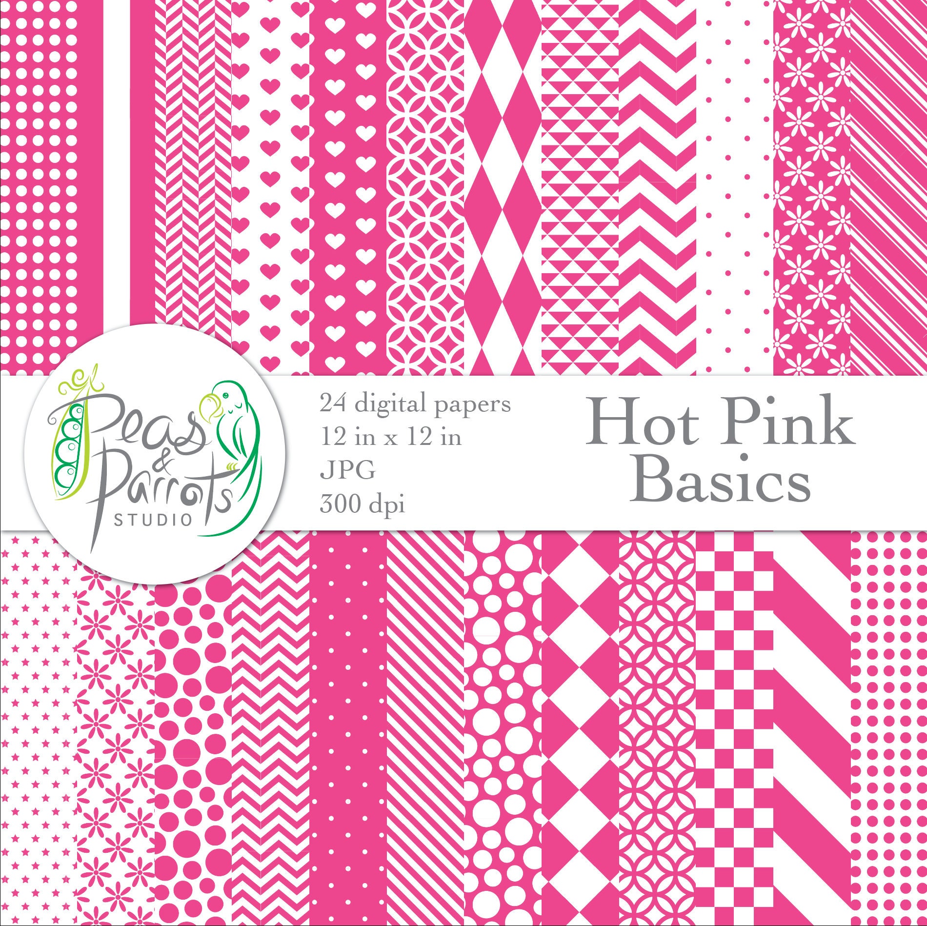 Hot Pink Scrapbook Paper