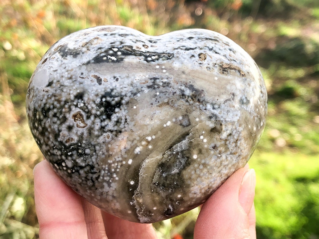 Ocean Jasper Heart 74mm XP Ocean Jasper Stone Crystal Grid Massage ...