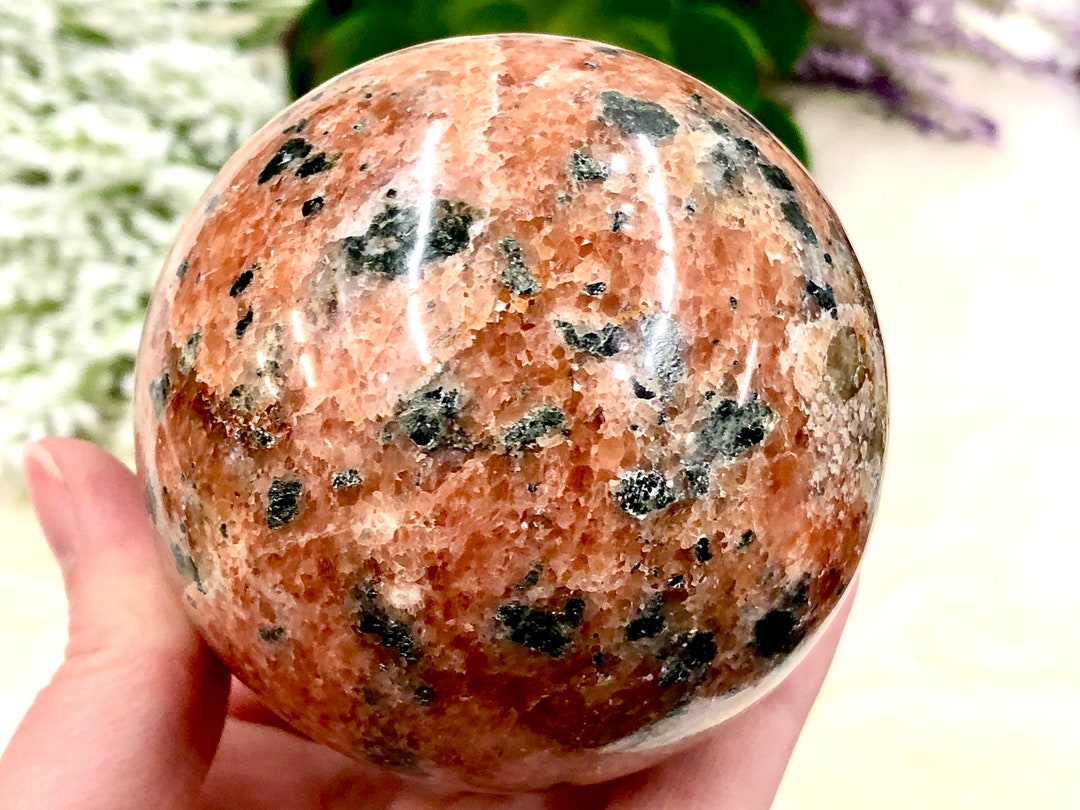 Orthoclase Sphere 75mm ZU Crystal Grid Altar Decor Positivity Crystal ...