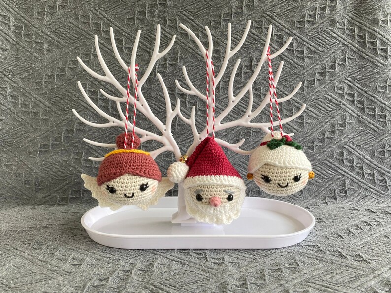 Christmas Tree Ornament, Baubles: Angel, Santa Claus and Mrs Santa ...