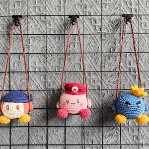 Crochet Car Hanging Decoration Kirby Car Hanger Crochet Prince Fluff ...