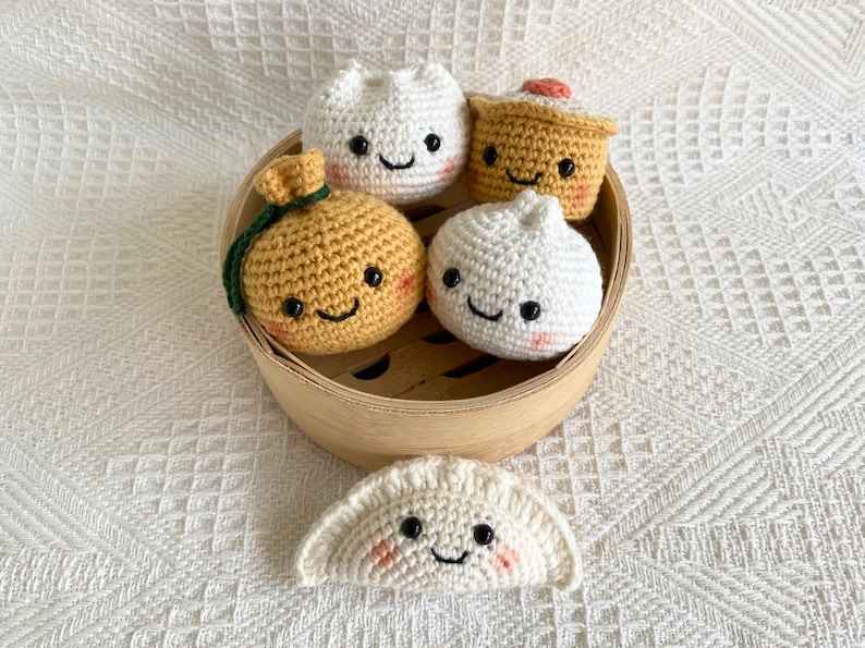Crochet Xiao Long Bao Dimsum Crochet Handmade Xiao Long Bao Dumpling Crochet Xiao Long Bao ...