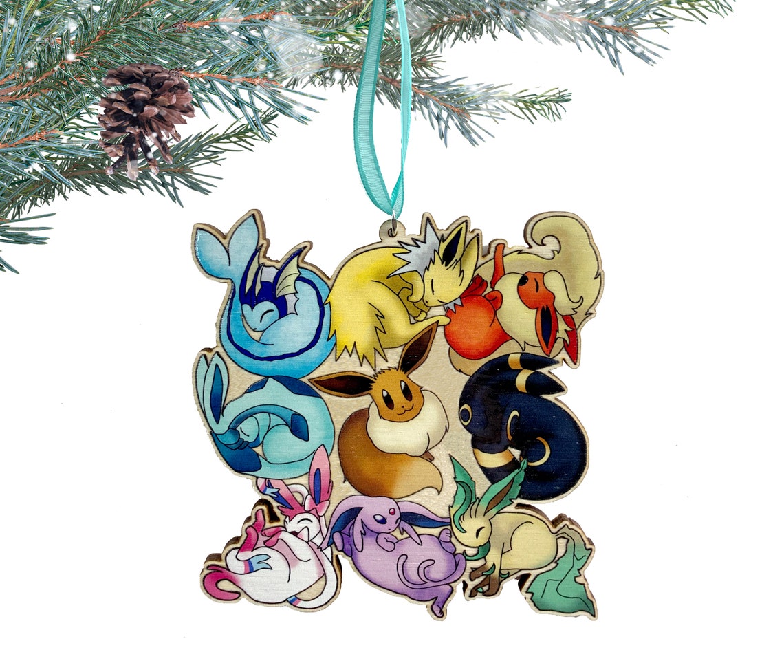 Eeveelution Ornament - Wooden Christmas Ornament - Eevee Christmas ...