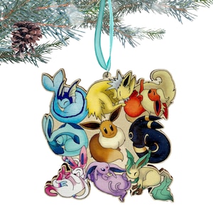 Eeveelution Ornament - Wooden Christmas Ornament - Eevee Christmas ...