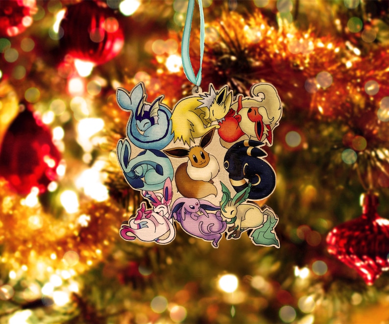 Eeveelution Ornament - Wooden Christmas Ornament - Eevee Christmas ...
