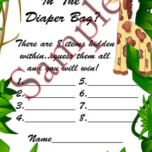 Giraffe Baby Shower PRINTABLE Games Instant Download 4 Games Giraffe ...