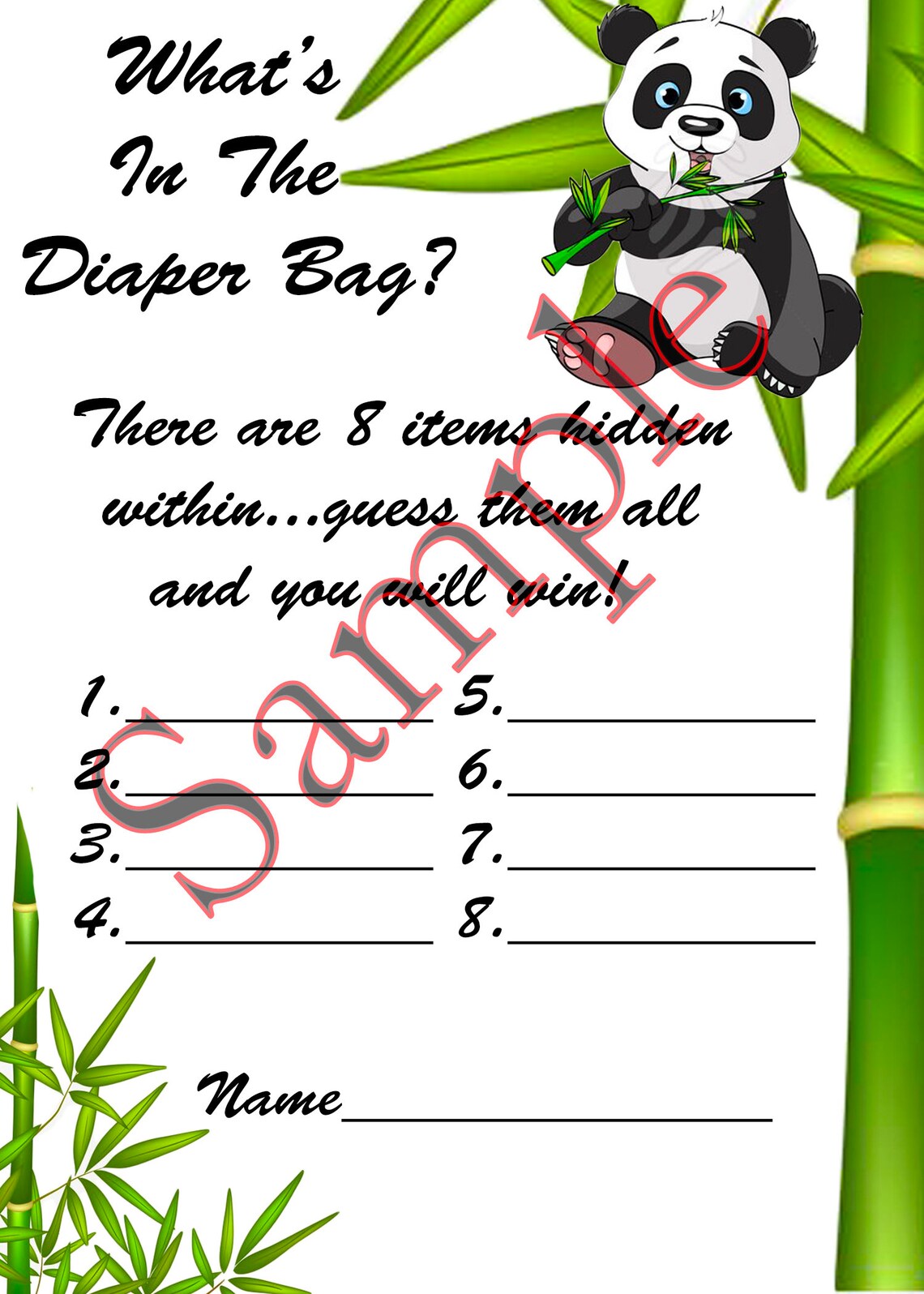 Baby Panda Baby Shower PRINTABLE Games Instant Download 4 | Etsy