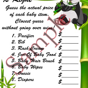 Baby Panda Baby Shower PRINTABLE Games Instant Download 4 Games Baby ...