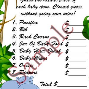 Baby Hippo Baby Shower PRINTABLE Games Instant Download 4 Games Baby ...