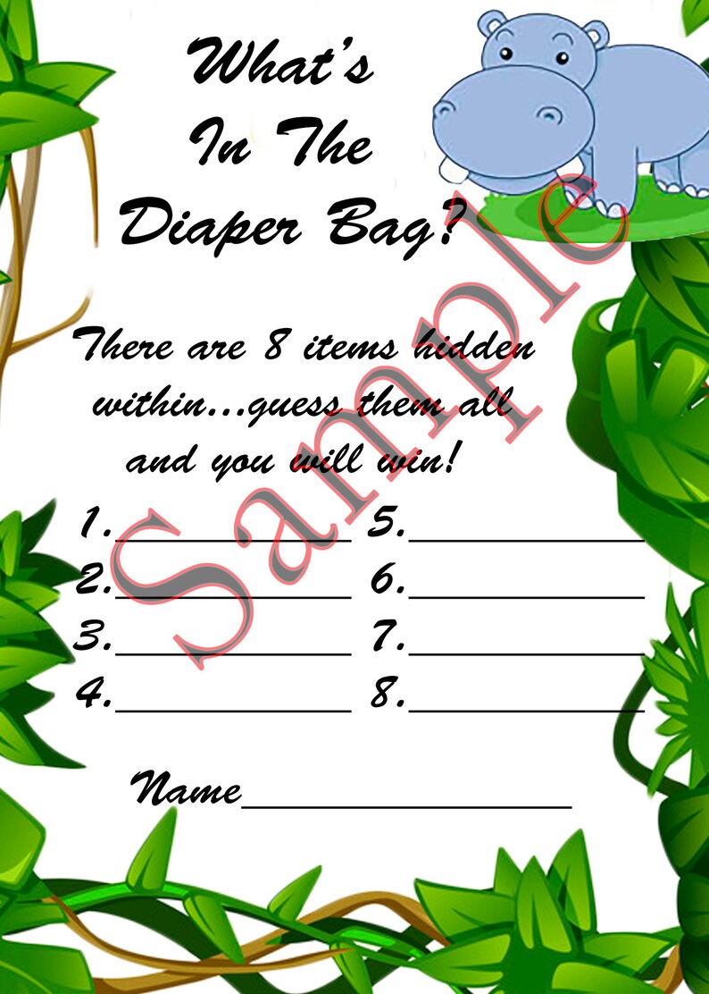 Baby Hippo Baby Shower PRINTABLE Games Instant Download 4 | Etsy