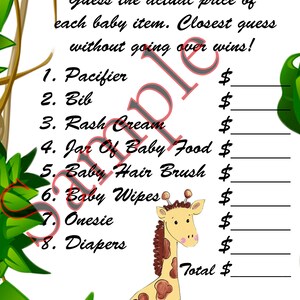 Giraffe Baby Shower PRINTABLE Games Instant Download 4 Games Giraffe ...