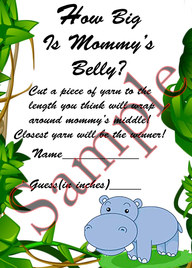 Baby Hippo Baby Shower PRINTABLE Games Instant Download 4 | Etsy