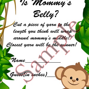 Baby Monkey Baby Shower PRINTABLE Games Instant Download 4 Games Baby ...