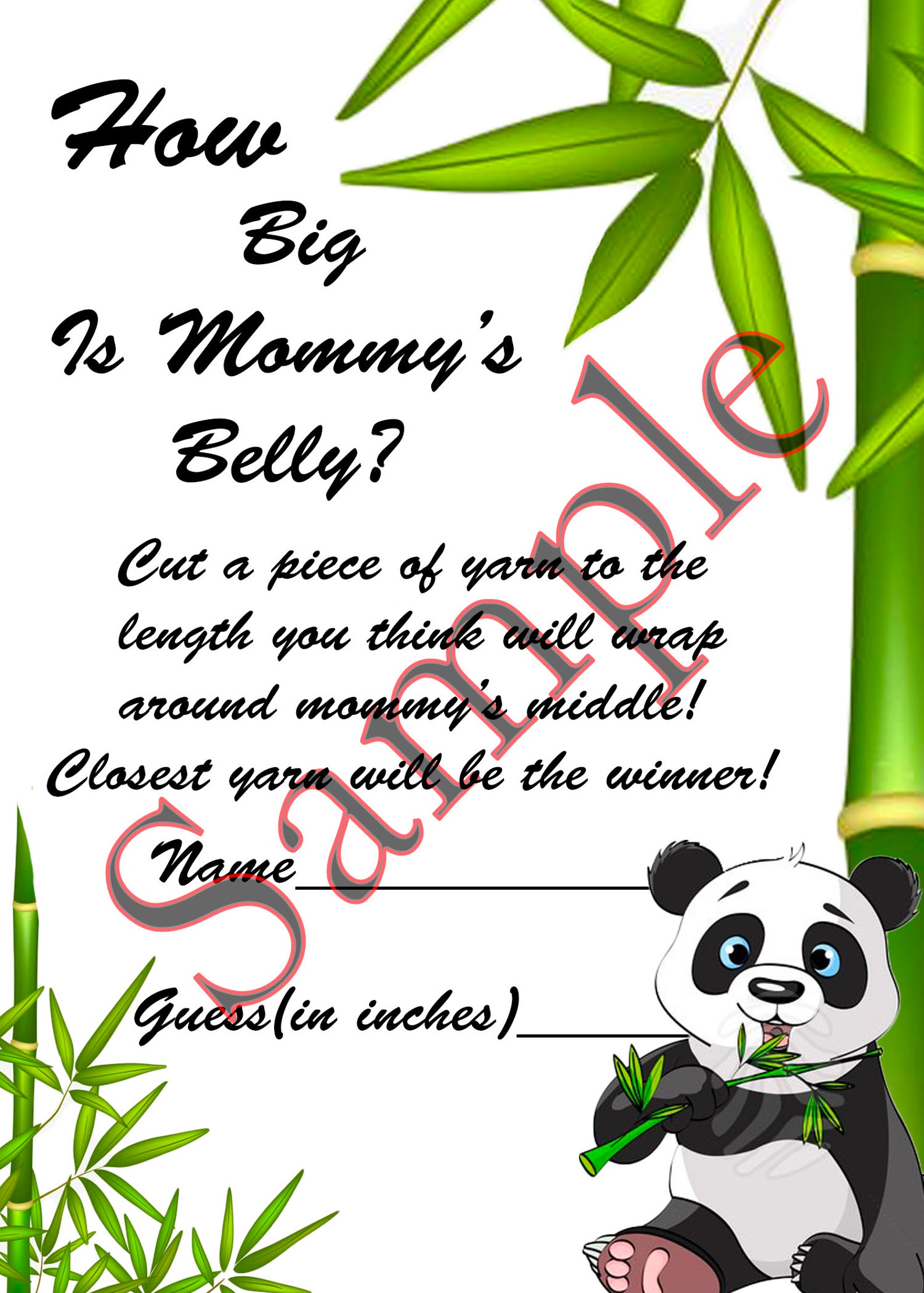 Baby Panda Baby Shower PRINTABLE Games Instant Download 4 Games Baby ...