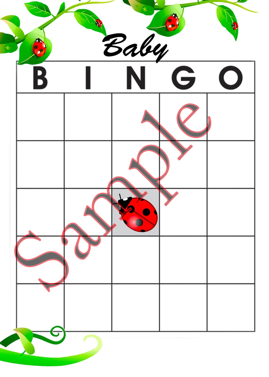 Ladybug PRINTABLE Baby Shower Games Instant Download 4 Games Ladybug ...