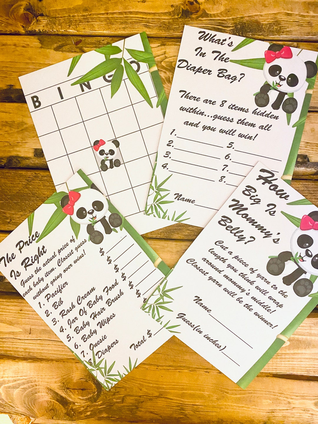 Baby Girl Panda Shower Games PRINTABLE Instant Download 4 Games Baby ...