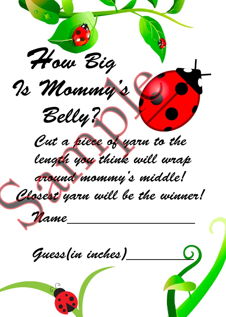 Ladybug PRINTABLE Baby Shower Games Instant Download 4 Games Ladybug ...