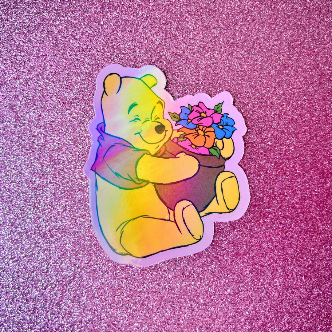 Winnie the Pooh Sticker, Pooh Bear Flower Honey Pot Sticker, Winnie ...