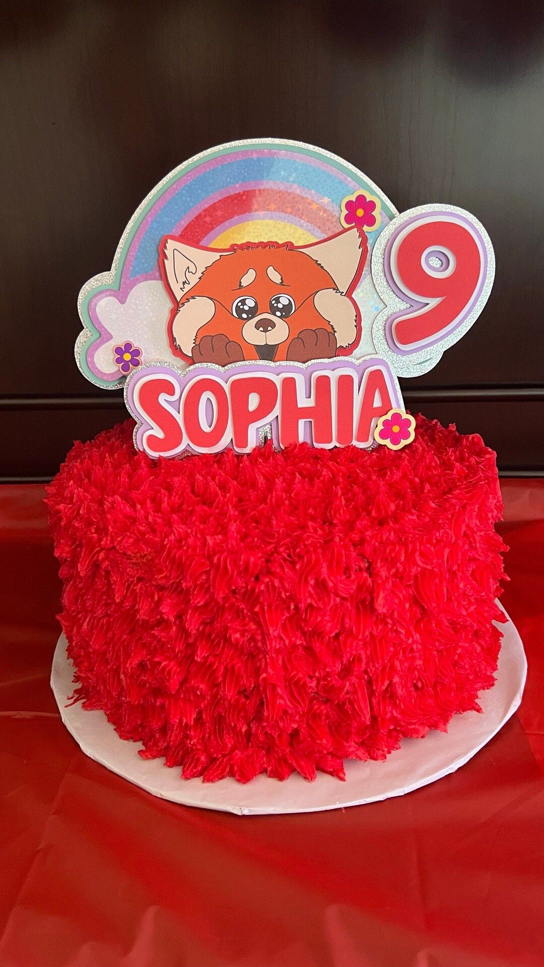 Turning Red Cake Topper With Personalized Name and Age, Red Panda Cake ...