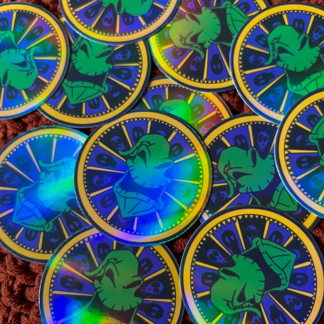 Oogie Boogie Roulette Wheel Sticker: Rainbow Holographic Nightmare ...